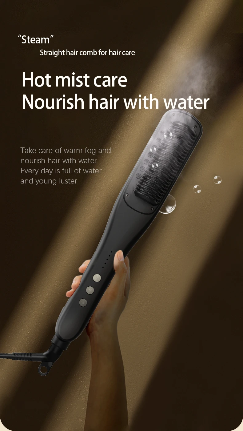 Chprety Steam Pod Hair Straightener Brush - Portable & Efficient