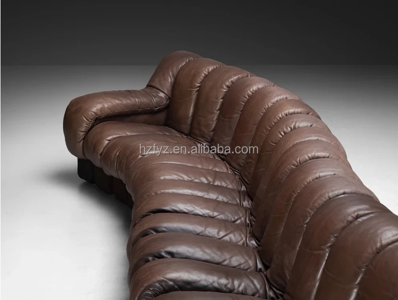 Modern Snake Shape Sectional Sofa Sponge White Porcelain Fabric Leather ...