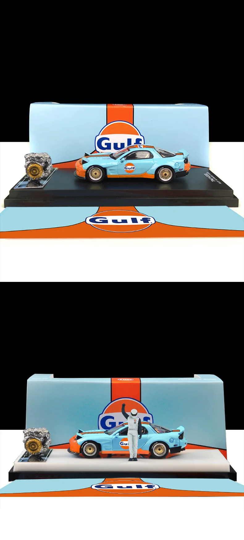 Timemicro 1:64 Ma Zda RX7 Gulf Oil Color Coating Simulation Die Cast ...