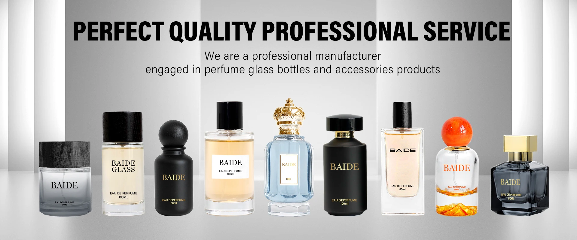 Longdebai New Design Empty Round Glass Bottle Marble Cap Clear Black ...