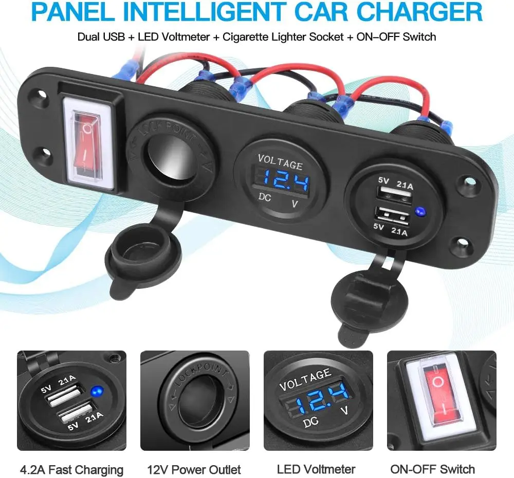Marine Switch Panel 12v - Multi Function for Car & Boat