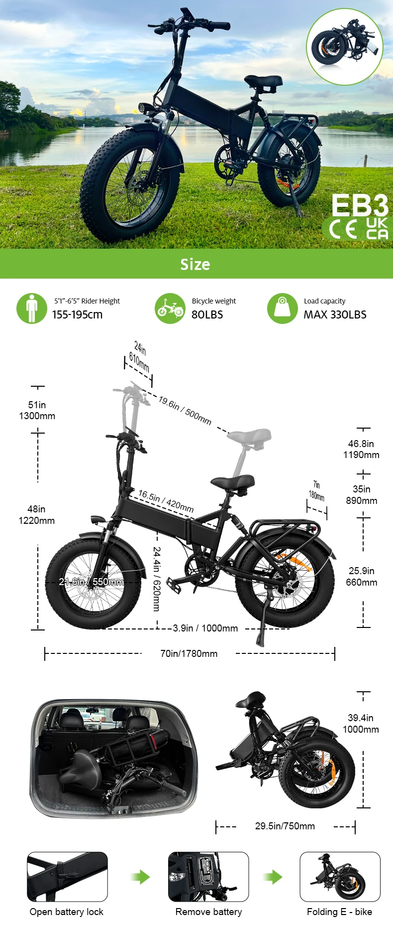 Upgrade 7go Eb3 Eu Uk Us Warehouse E Bicycle Electric Bike Electric ...