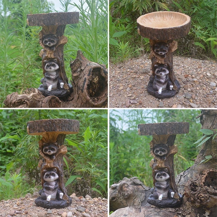 Cute Resin Raccoon Statue - Perfect for Garden Decor