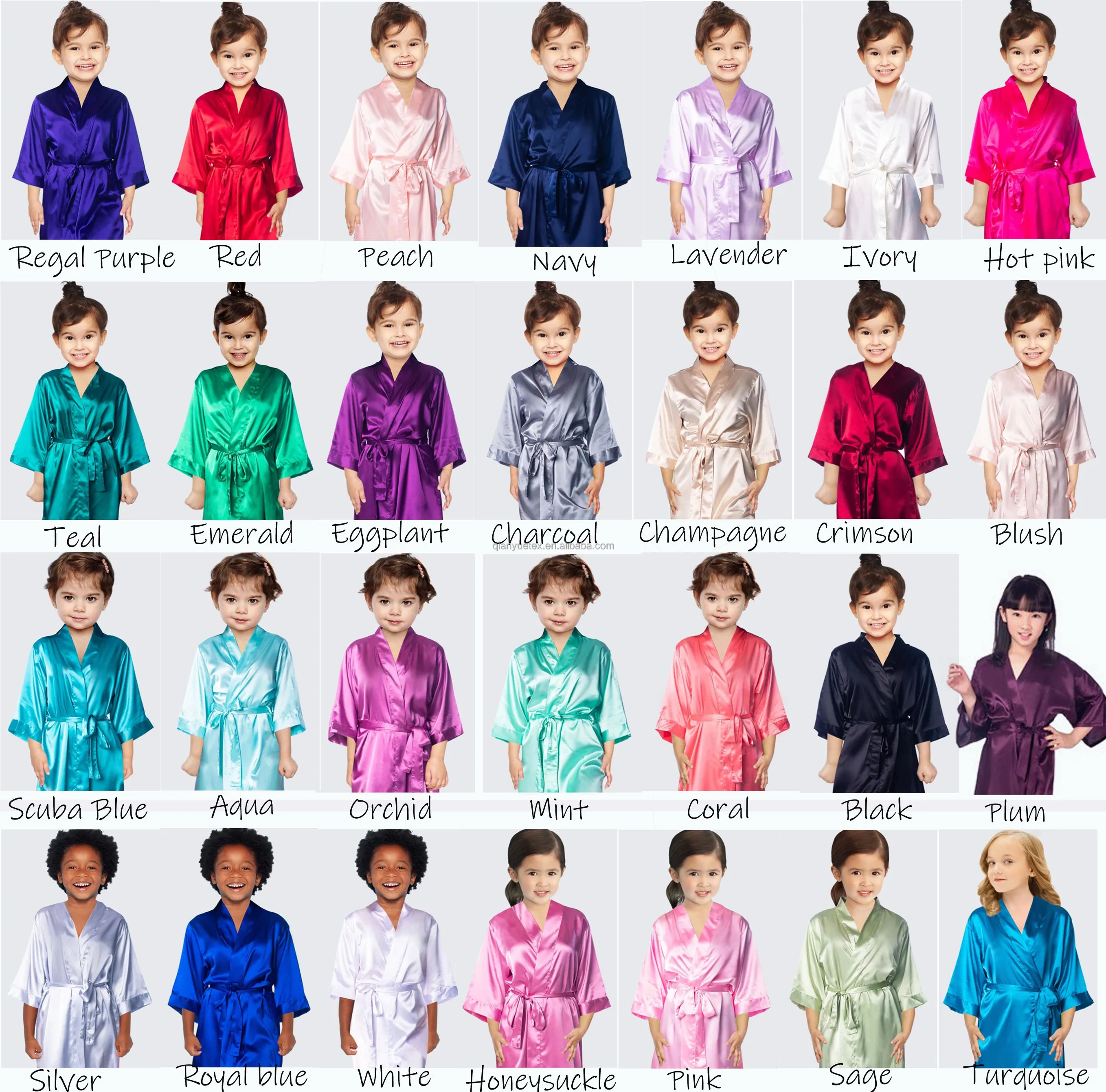 High Qualified Kids Satin Robe For Flower Girls - Buy Silk Robes,Satin ...