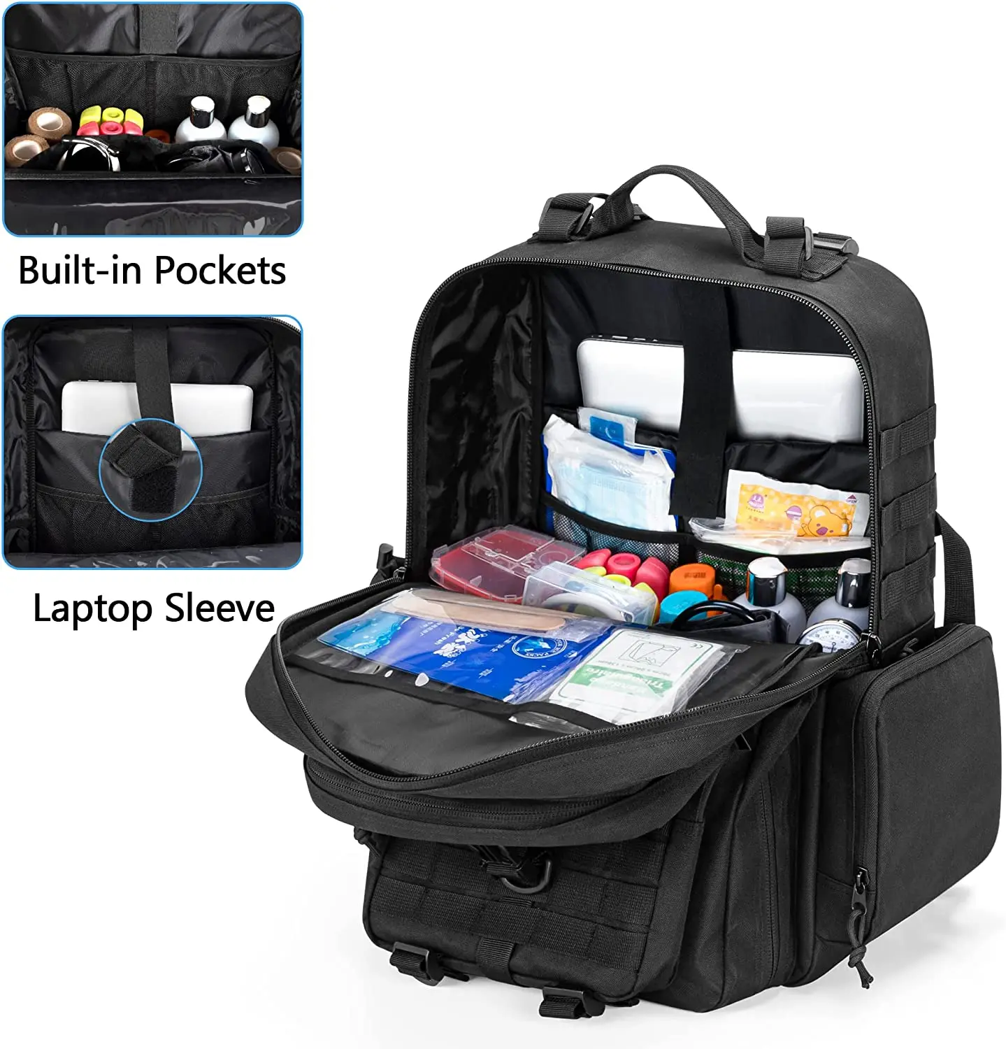 Custom Large First Aid Rucksack Durable Hiking Trekking Hunting Medical ...