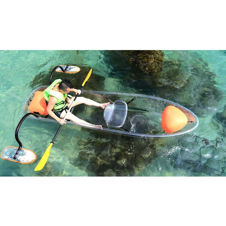Canoe 2 Person Kayak Polycarbonate Boat Transparent Clear Glass Boat ...