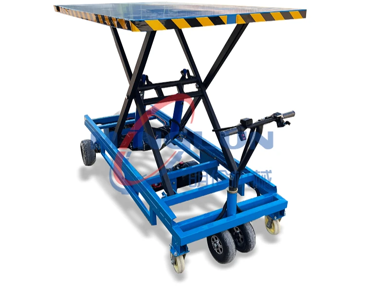 Self Propelled Hydraulic Electric Lifting Trolley for Moving Cargo