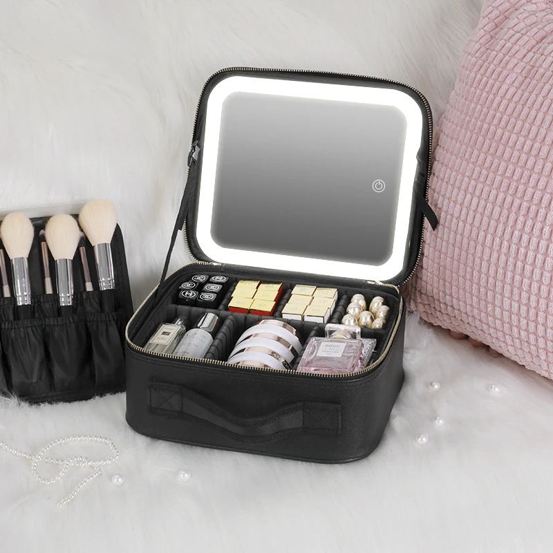 2023 LED Cosmetic Bag with Mirror - Large Capacity & Fashion