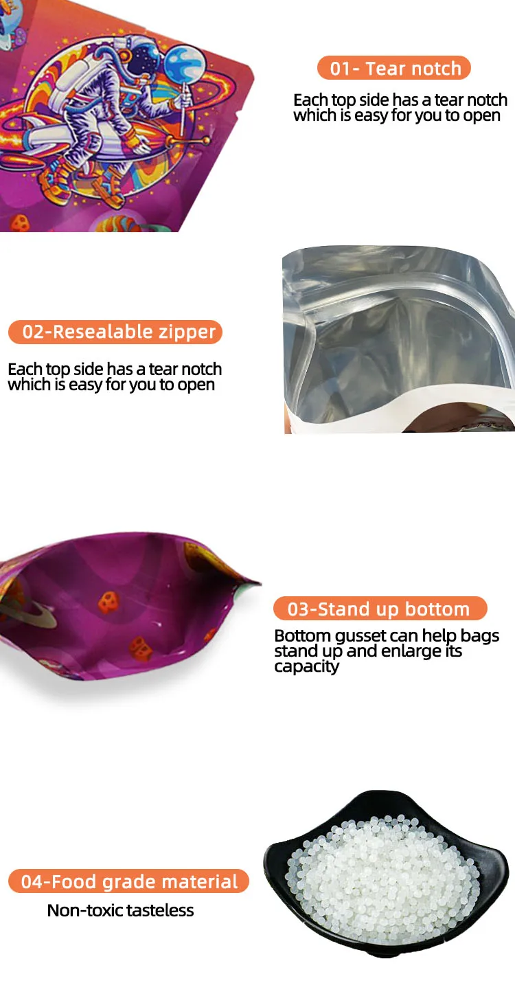 Custom Printed Resealable Paper Packing Sachet Pouch