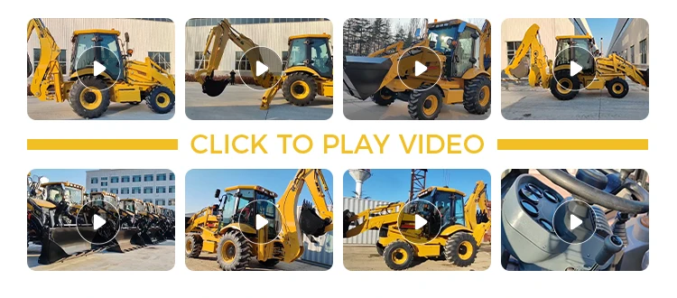 Compact Front End Loader With Backhoe Excavator 4x4 Wheeled Utility ...