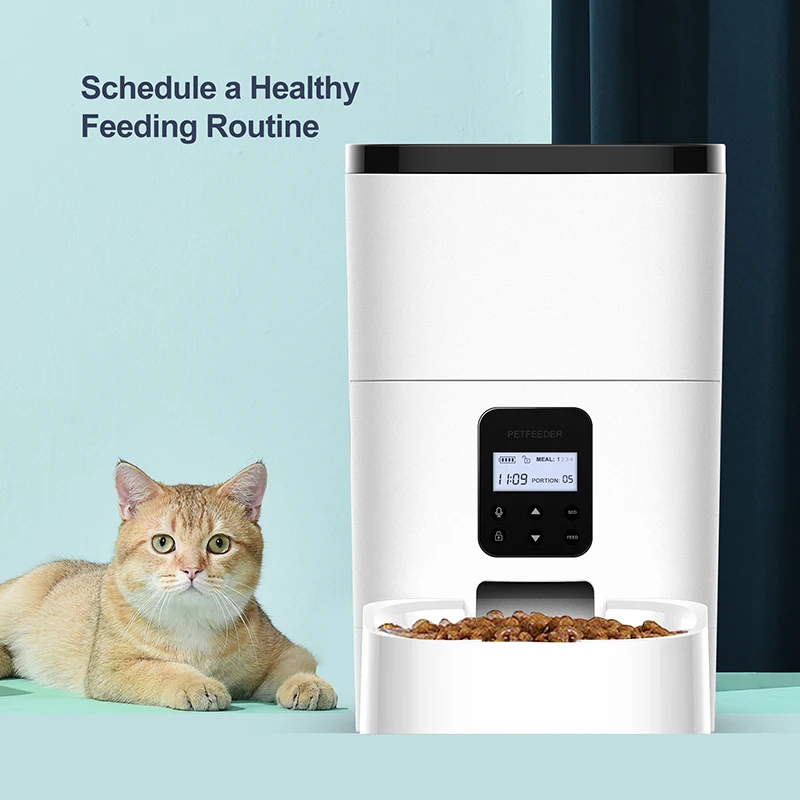 Automatic Smart Pet Feeder with LCD Display for Cats & Dogs - OEM