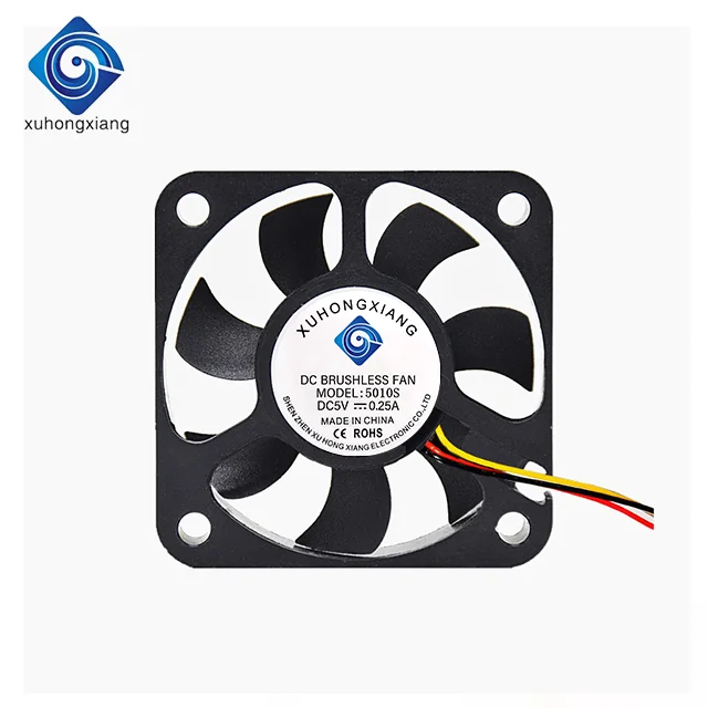 Xuhongxiang 50x50x10mm 50mm 12v Volt Dc Brushless Quiet 3 Pin Ventilation Cooling Fan - Buy Dc ...