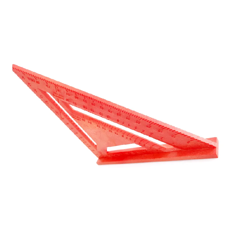 ABS Plastic 90 Degre Ruler for Woodworking - 185mm Red Triangle Scale