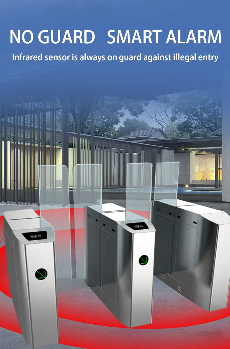 Full Height Turnstile Access Control Entrance Scan System Slide Barrier ...