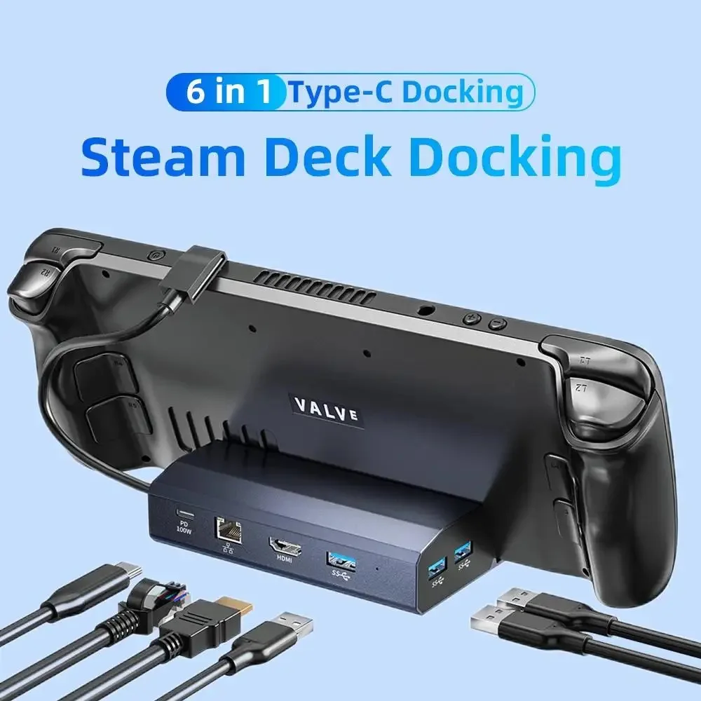 6-in-1 Steam Deck Dock Stand Docking Station for Steam Deck Compatible ...