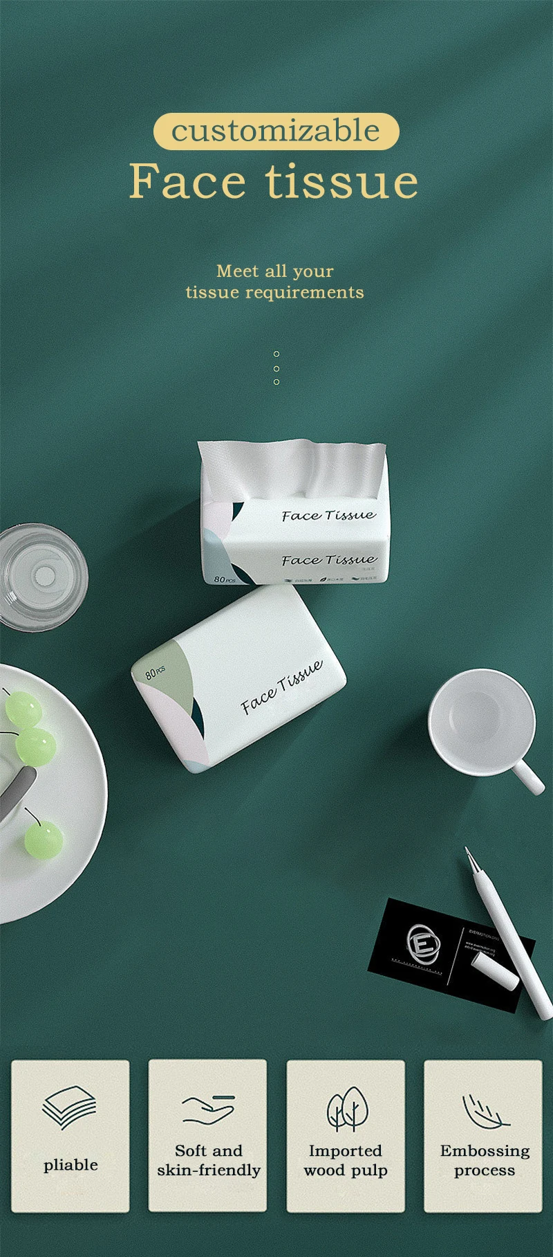 Soft Pack Facial Tissues - 1280 Sheets for Home & Office