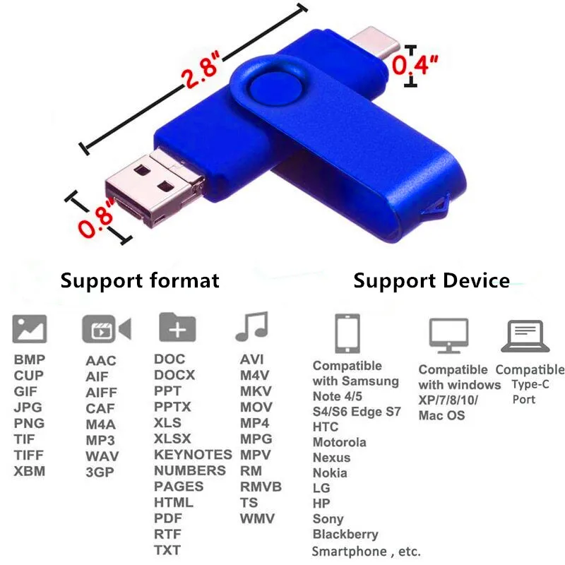 High Quality Smart Phone Pendrive 8gb 16gb 32gb 64gb 128 Gb 256gb 512gb ...