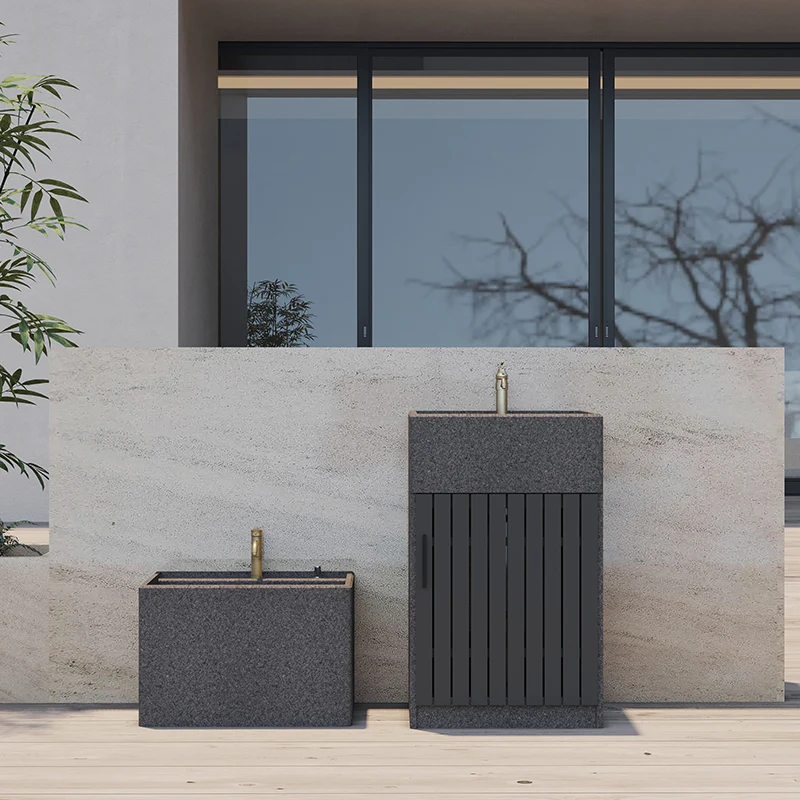 Modern Stylish Stone Hand Washing Basin and Mop Basin Set Solid Outdoor ...