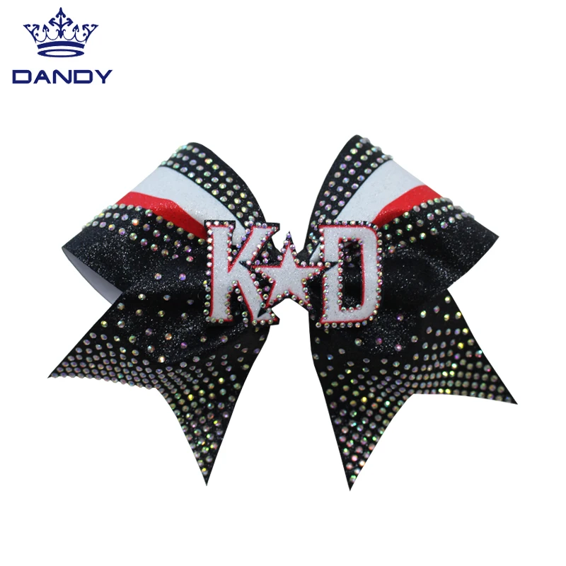 Design Your Own LOGO Cheer Hair Bows Glitter Cheerleading Bow