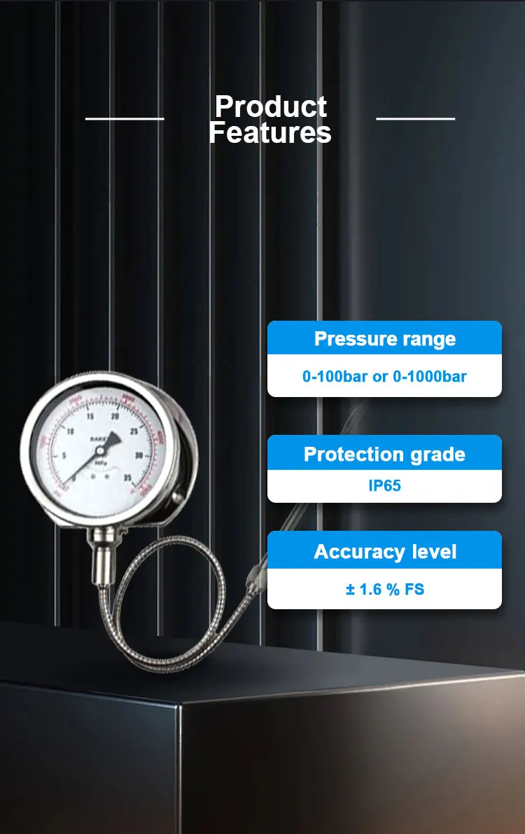 MPG 400C High Temperature Mechanical Pressure Gauge 2000bar High ...