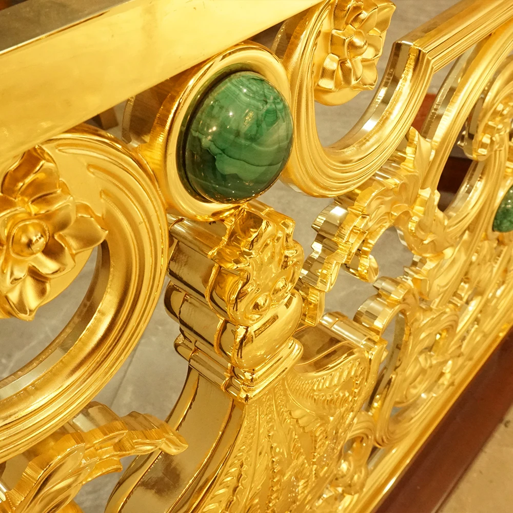 Custom Royal Metal Carved Brass Balusters Stair Railing Balustrades ...