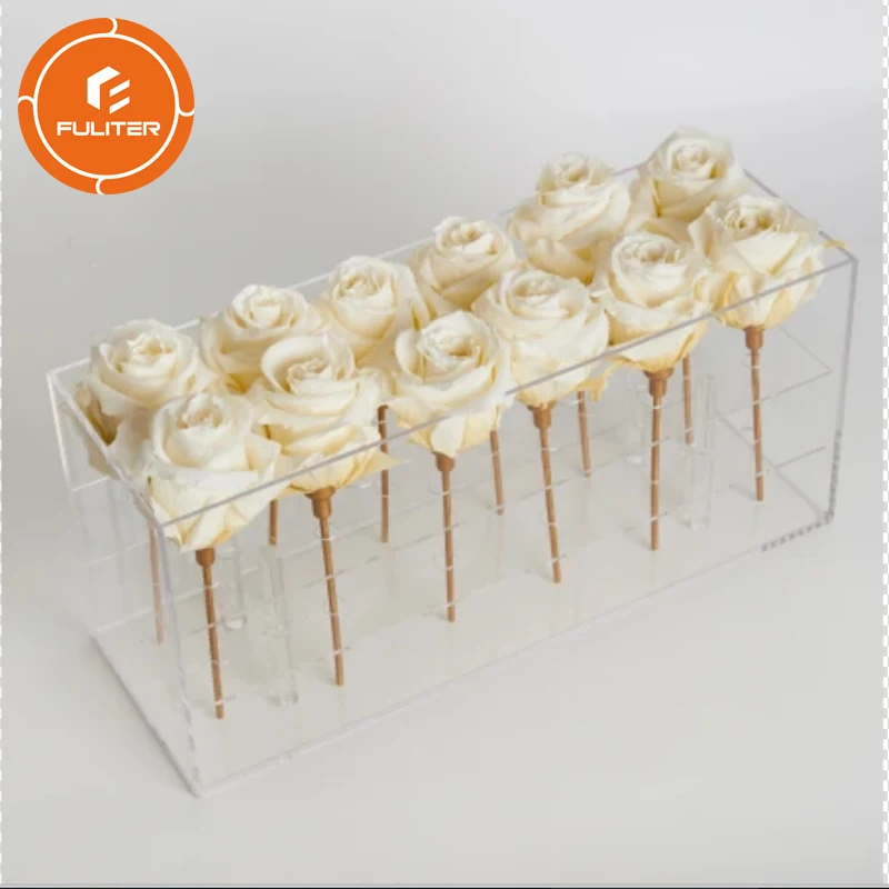 Custom Rectangle 12 Preserved Rose Flower Box High-end Waterproof ...