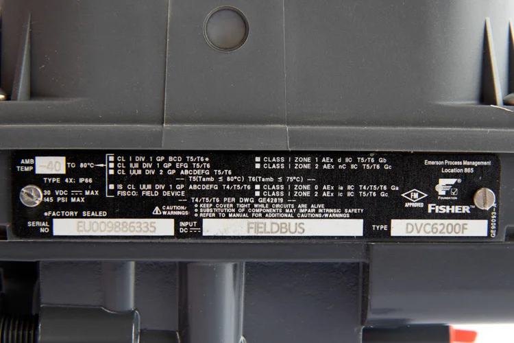 Fisher Fieldvue Dvc6200f Digital Valve Controller Foundation Fieldbus Intelligent Valve Dvc6200 ...