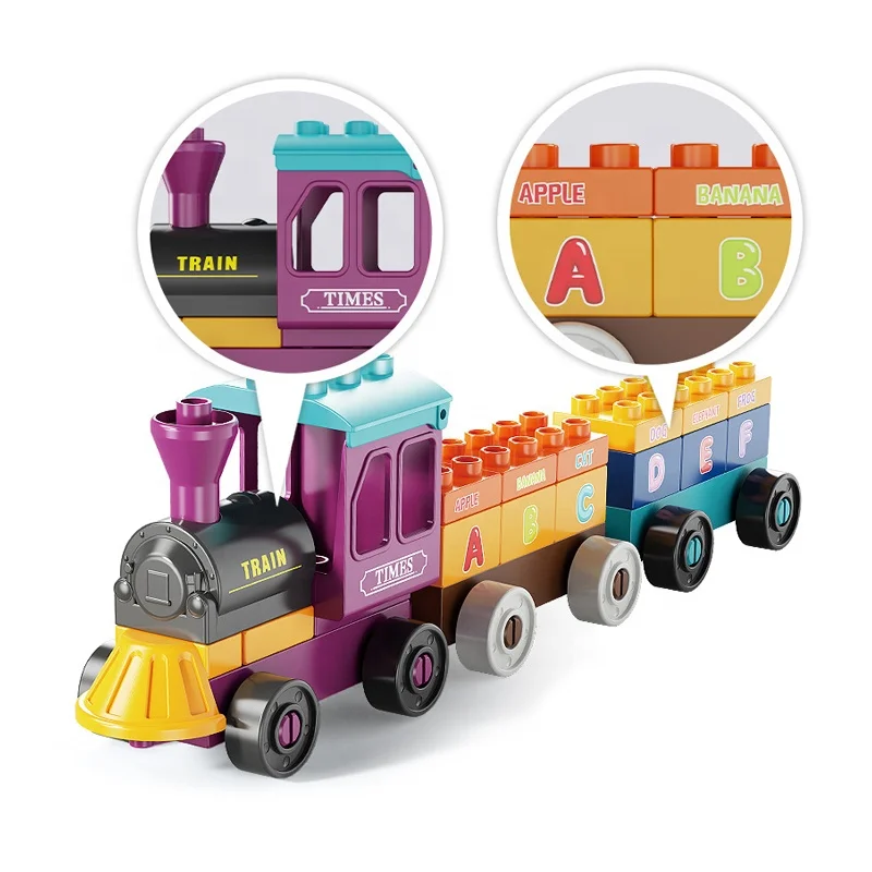 Kids DIY Alphabet Train - 34pcs Building Blocks Toy