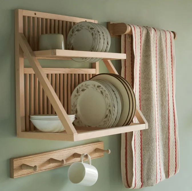 Wall Rustic Plate Rack Organizer Dish Rack Beadboard Traditional Wooden Plate Shelf Wall Mounted Storage Rack Shelf Alibaba