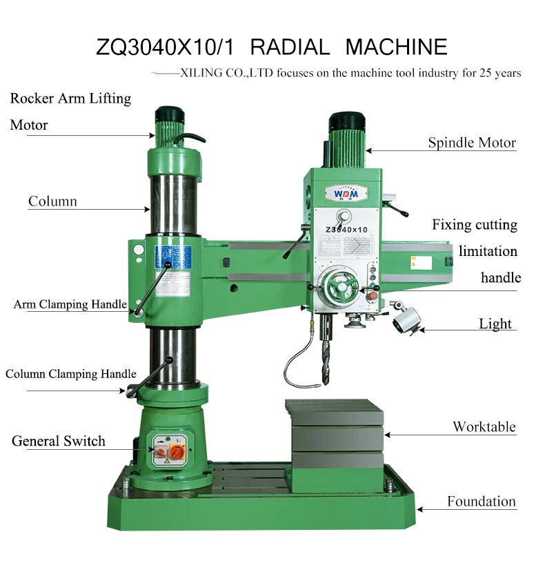 Wddm Heavy Duty Radial Arm Column Drill Press Machines Zq3040x10-1 ...