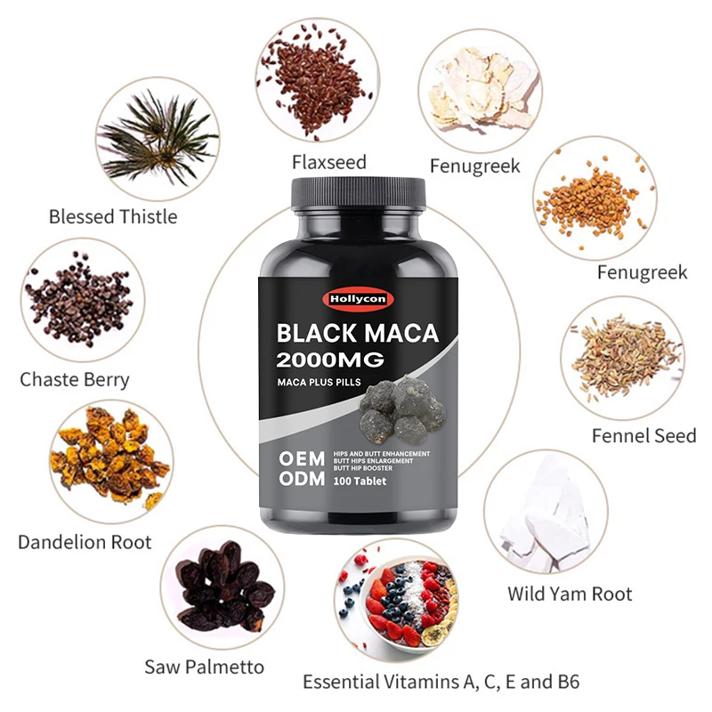 Oem High Quality Black Maca Tablets Buttock Enhancement Supplement Maca ...