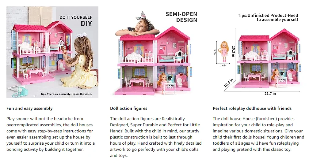 Hot Girls Dream House Kids Dollhouse Diy Playhouses - Buy Playhouses ...