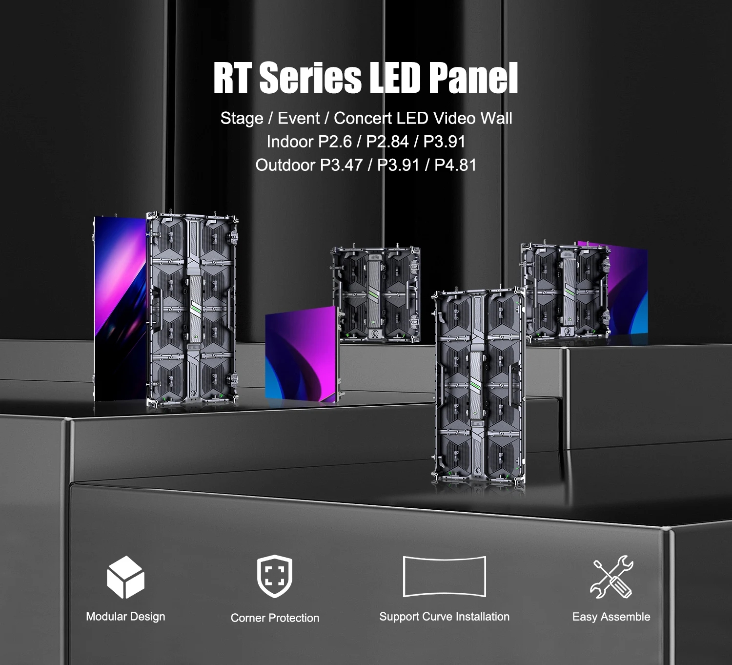 Giant Outdoor LED Screen 500x1000mm Full Color SMD1921 IP65 P2.976 P3 ...