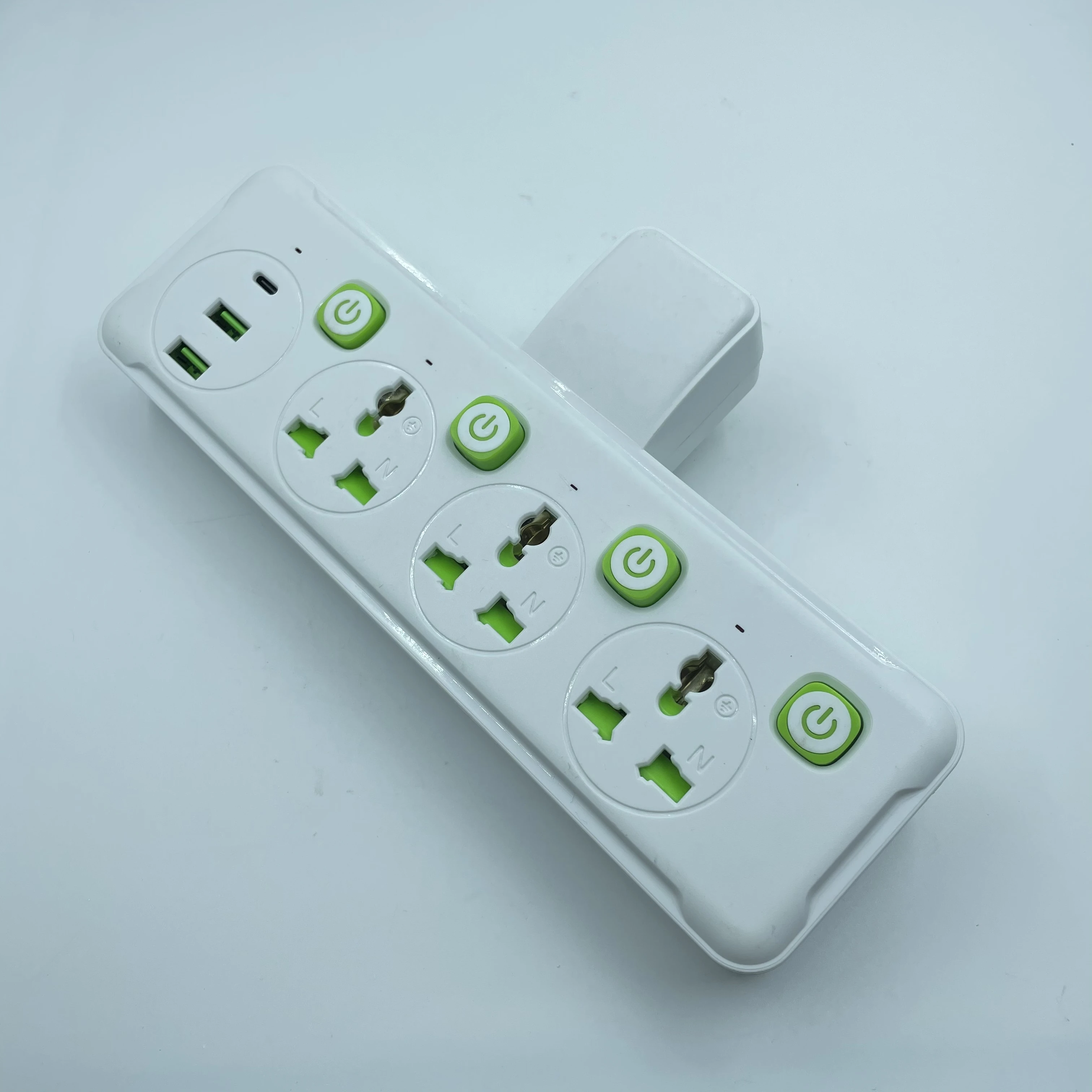 White Universal Hole Adapter Plug. British Head. Gb Plug. Three Flat ...