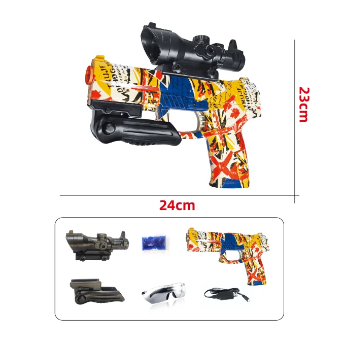 Splat Gun Splatter Ball Gun Gel Blaster Gun Electric Ball Water Bead ...