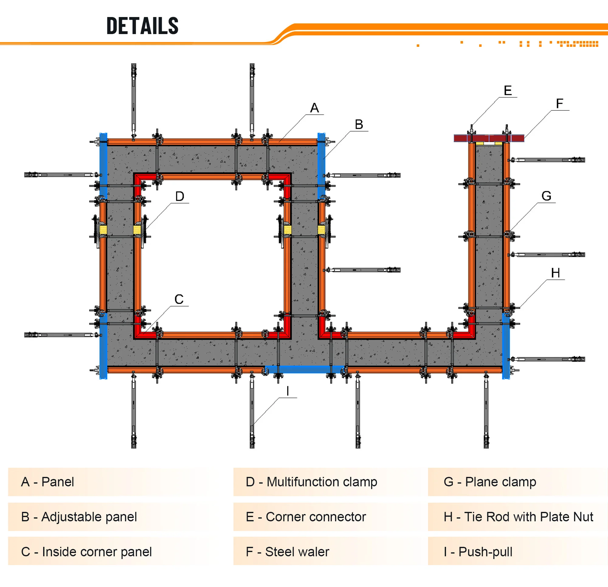 Modern Design Construction Formwork Concrete Mold Metal Framing Systems Steel Framed Formwork ...