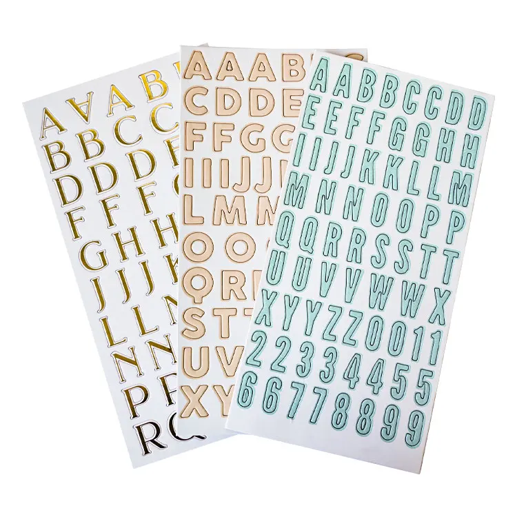 Diy Customized Colourful Paper Chipboard Die Cut Letter Vintage Sticker ...