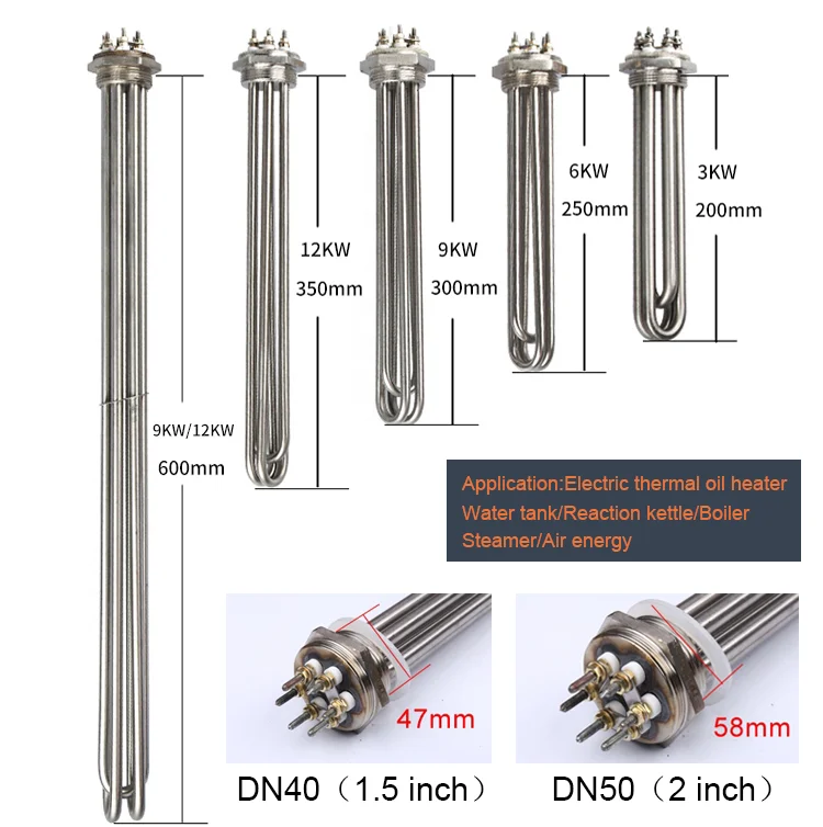 4kw Heating Resistor Immersion Tubular Heater 380v - Buy Immersion ...