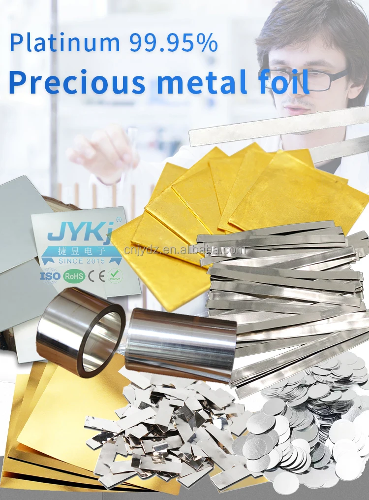 1*0.05mm Thin Film Of Platinum Metal For Counter Electrodes Platinum ...
