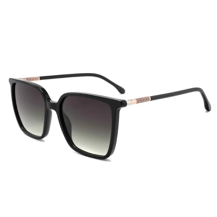Temple Sunglasses Oversized Acetate Frame Metal Factory Price Brand Designer Fashion High