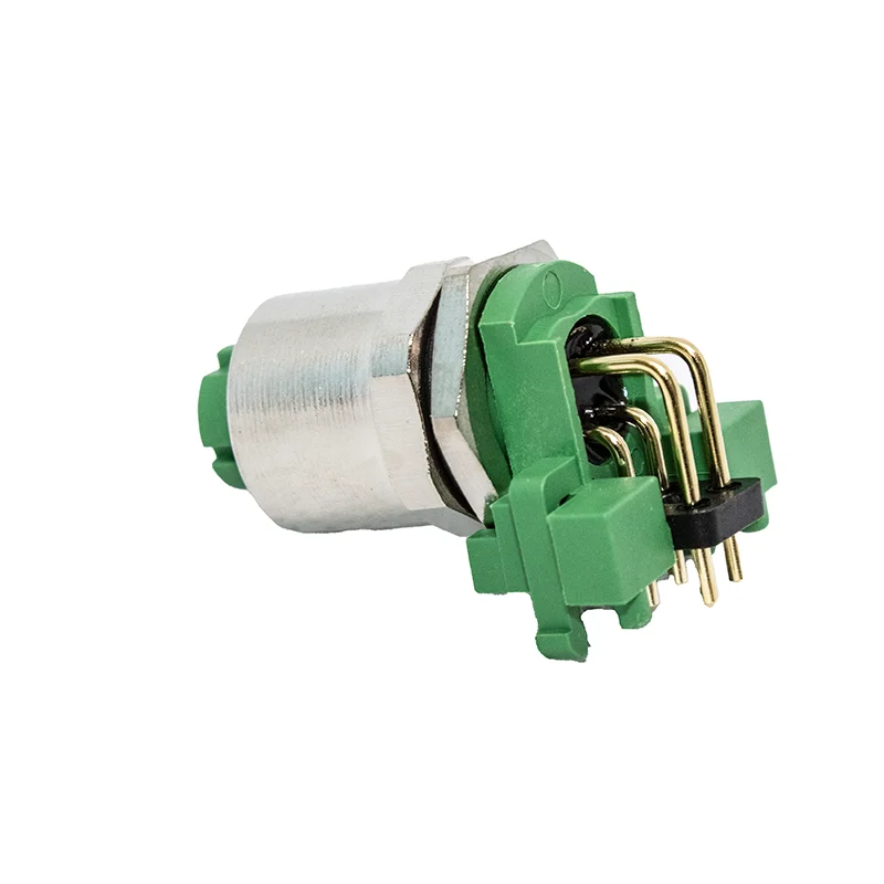 M12 Connector Manufacture M12 Connector 4pin D Code Female Right Angle