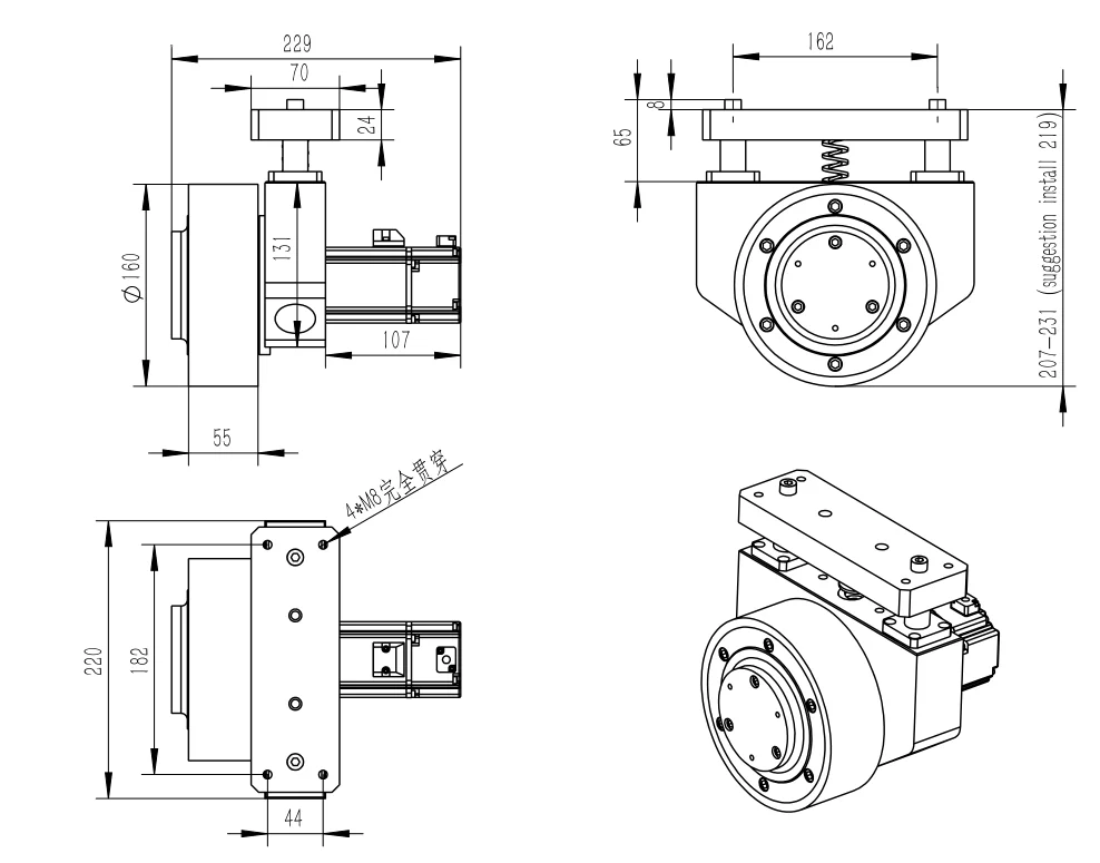 AGV Planetary Reduction Single Drive Wheel with 24V Motor for AGV Robot ...