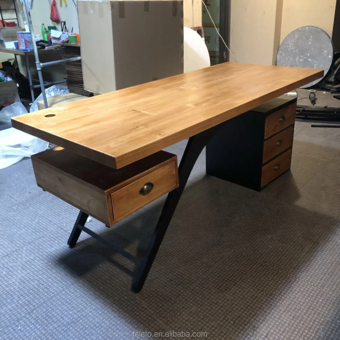 Industrial Solid Wood Office Desk - Modern Design 175x75x75cm, Custom Order 346$/pcs | Exw Price ...