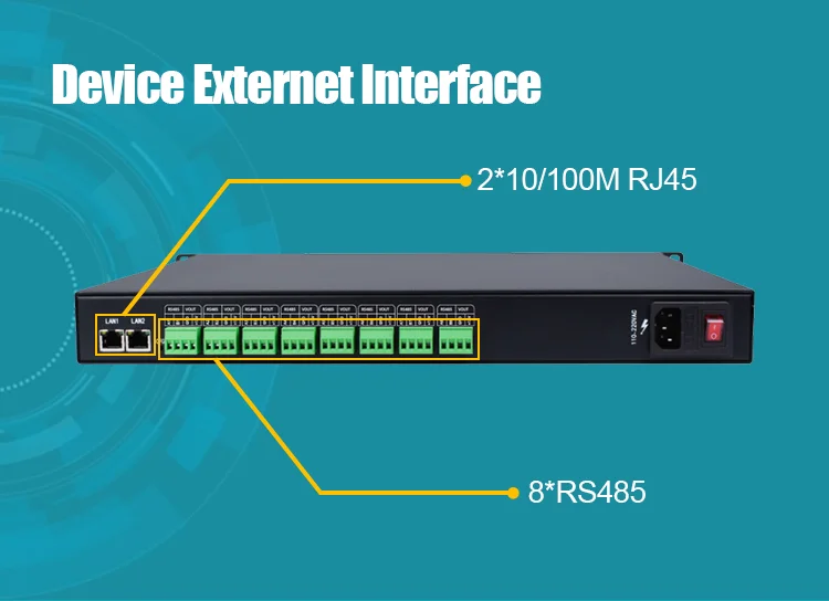 Xallcom XS3802J - Industrial Serial Server with 8 RS485 Channels