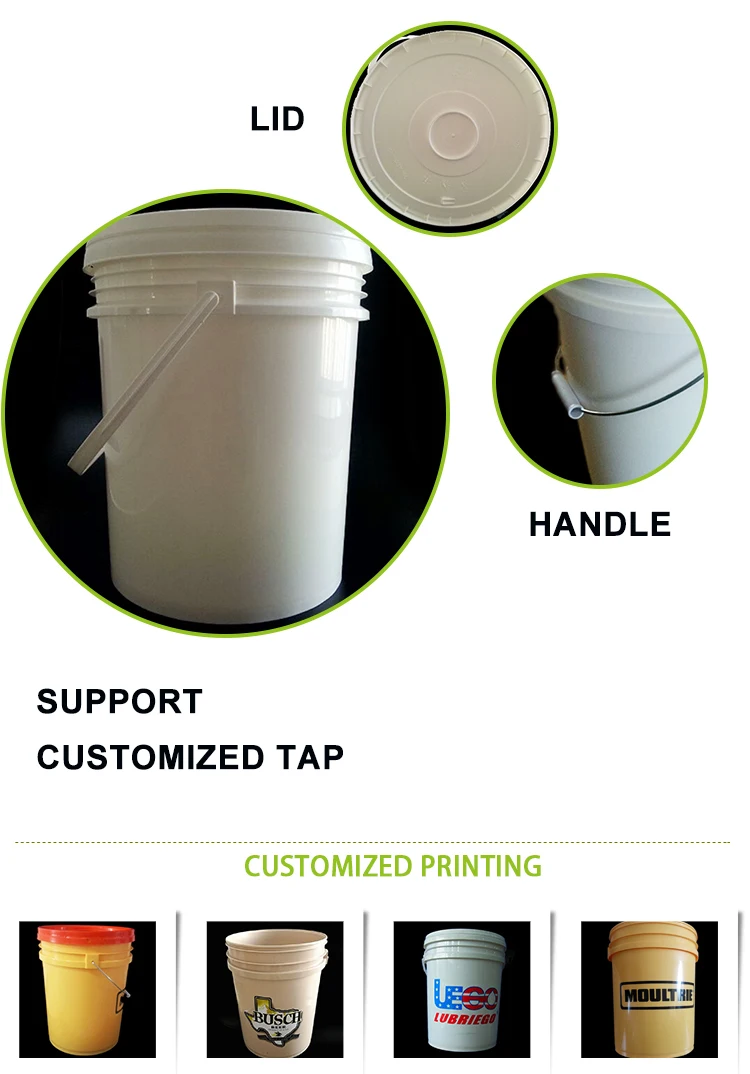 Factory Custom 5 Gallon Bucket 20L Plastic Bucket Pail With Lid ...