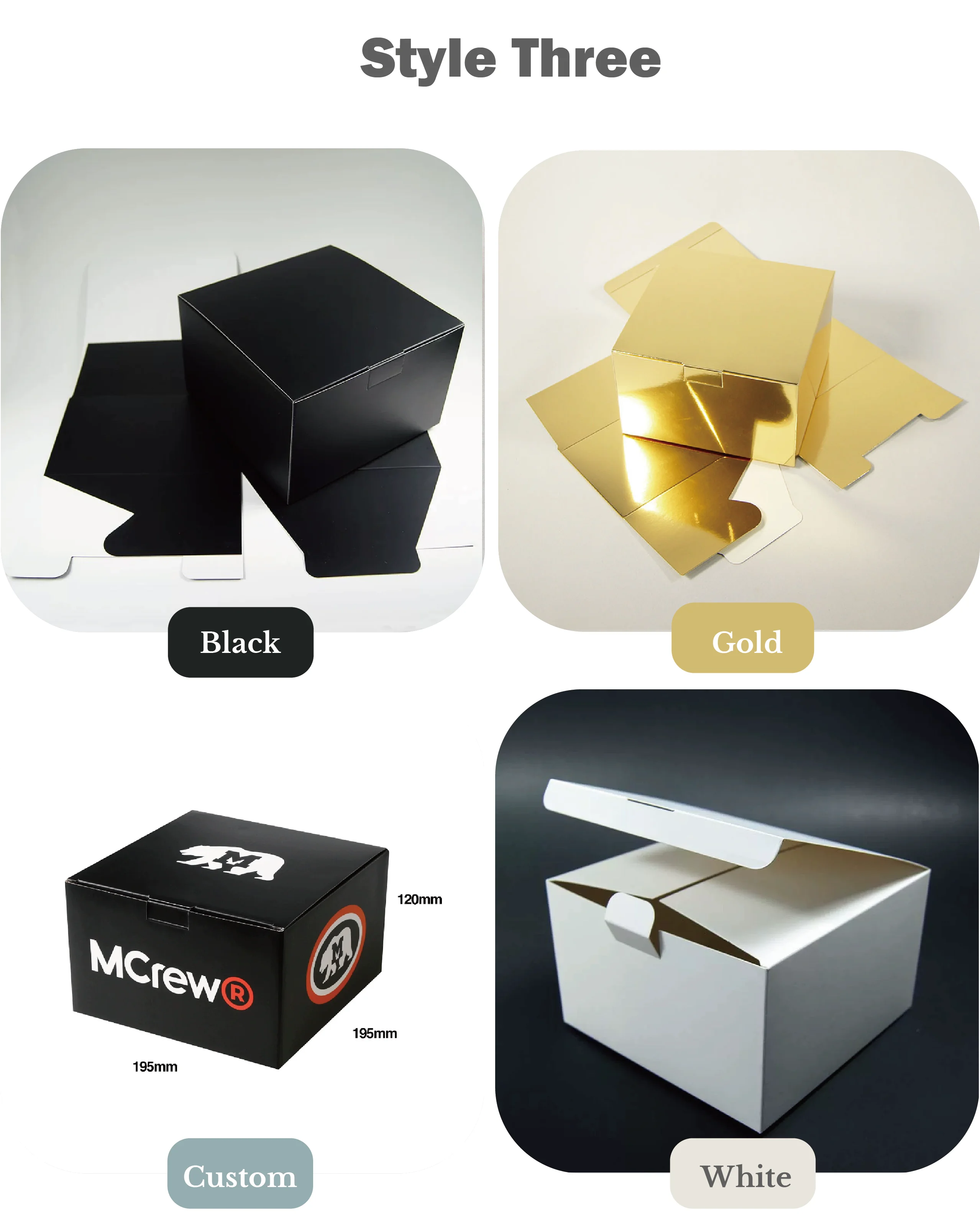 Luxury Custom Logo Gold Paper Folding Box for Hat Packaging
