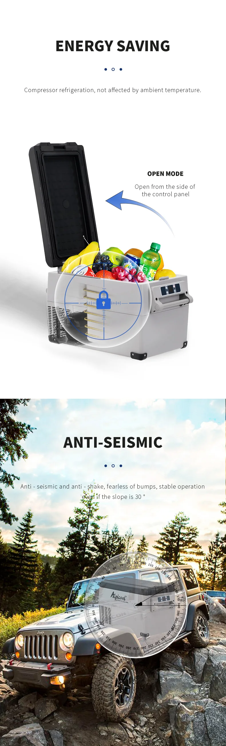 Alpicool CF55 Portable Refrigerator - Dual-Zone Cooling