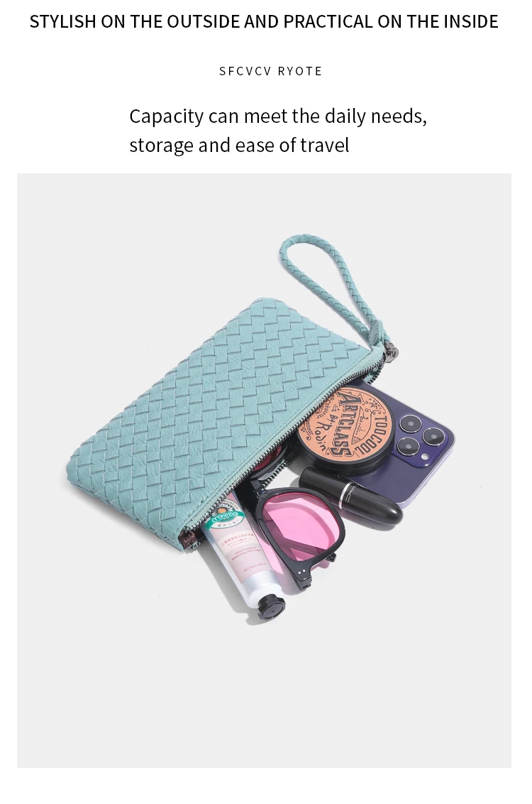 New All Hand-woven Long Coin Purse Fashion Large Capacity Clutch Bag ...
