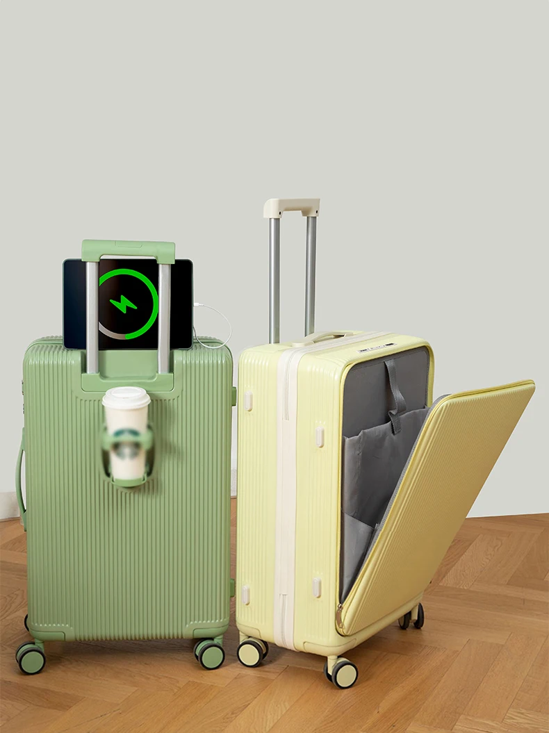 Abs Carry On Suitcases With Front Open Usb Charming Side Hook Moisture ...
