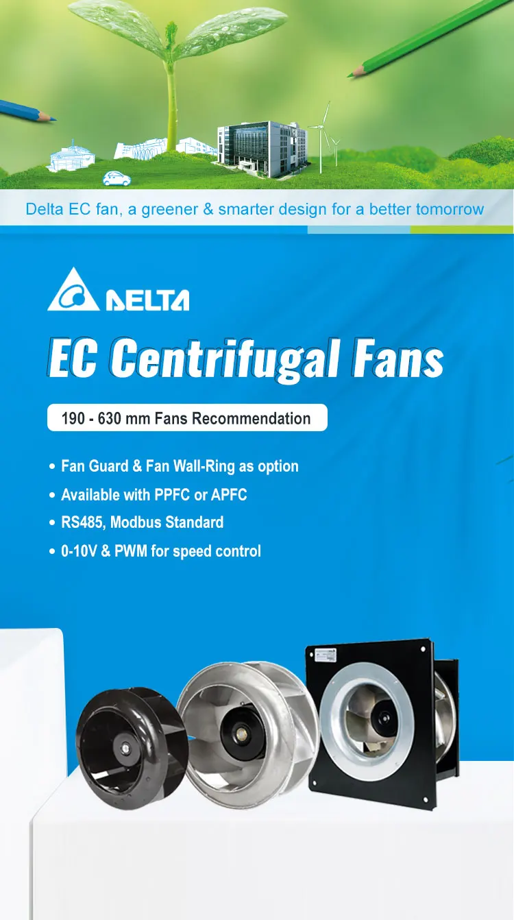 Delta EC Fan with 0-10V PWM Speed Regulation for HVAC